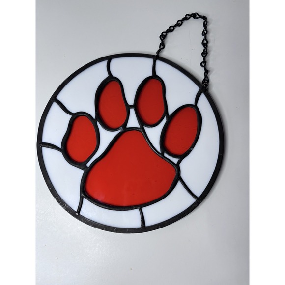 Handmade | Art | Stained Glass Paw Print Window Art Suncatcher | Poshmark